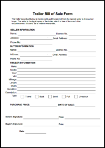 Free Ontario Trailer Bill of Sale Form | PDF Template - Legal Templates ...