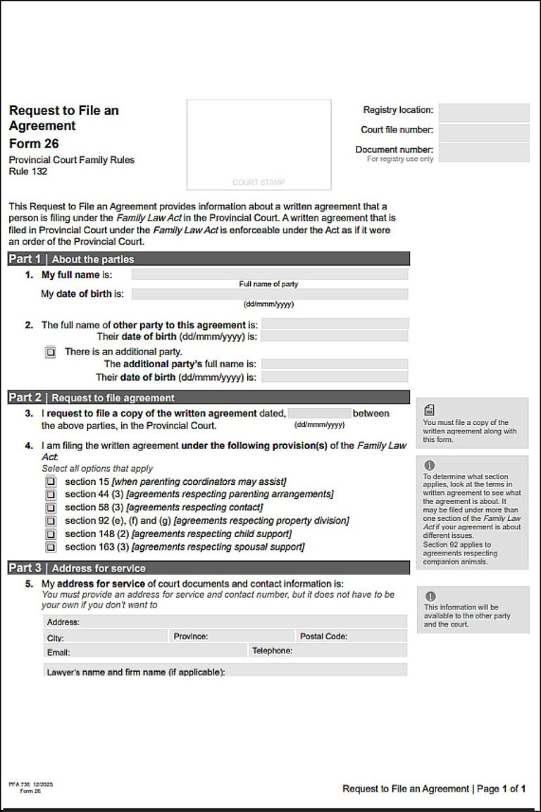 British Columbia Prenuptial Agreement (Free Template & Guide) - Legal ...